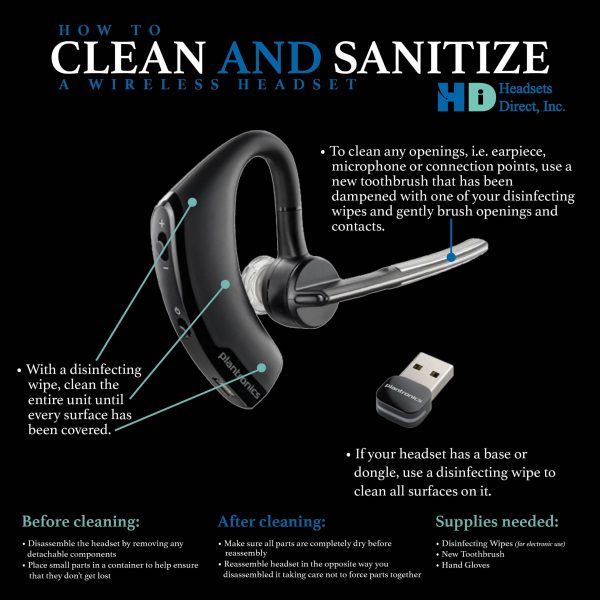 Infographic: How To Clean Corded And Wireless Headsets